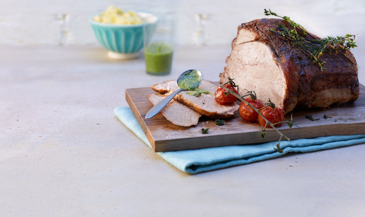 Kalbsbraten mit Kirschtomaten und Bärlauchpesto - Schweizer Fleisch